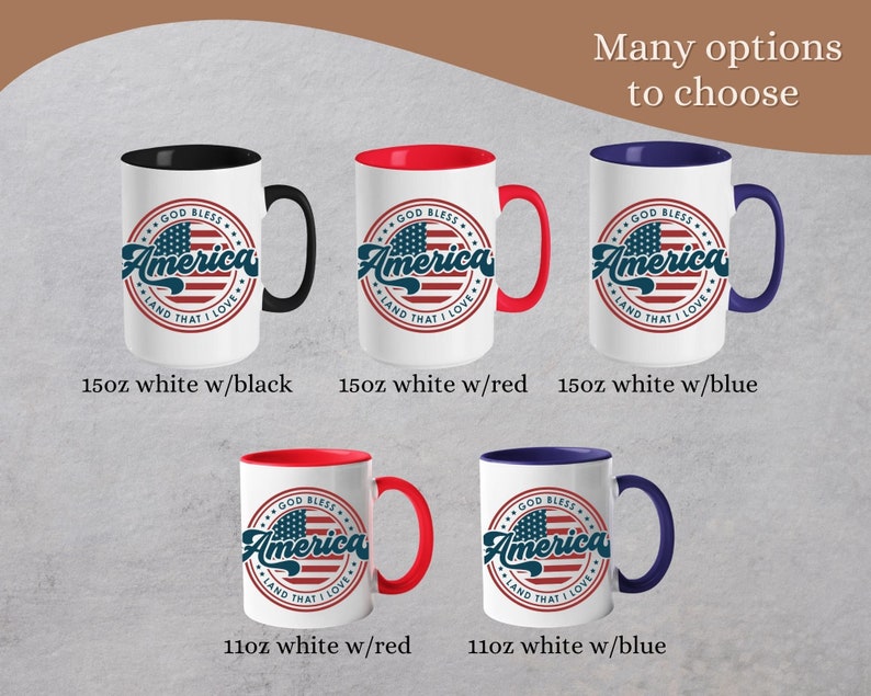America Patriotic Ceramic Mug, Cute USA Flag Independence Day Mug, Cute ...