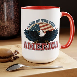 USA Patriotic Ceramic Mug, Cute America Flag, Independence Day Mug, 4th ...