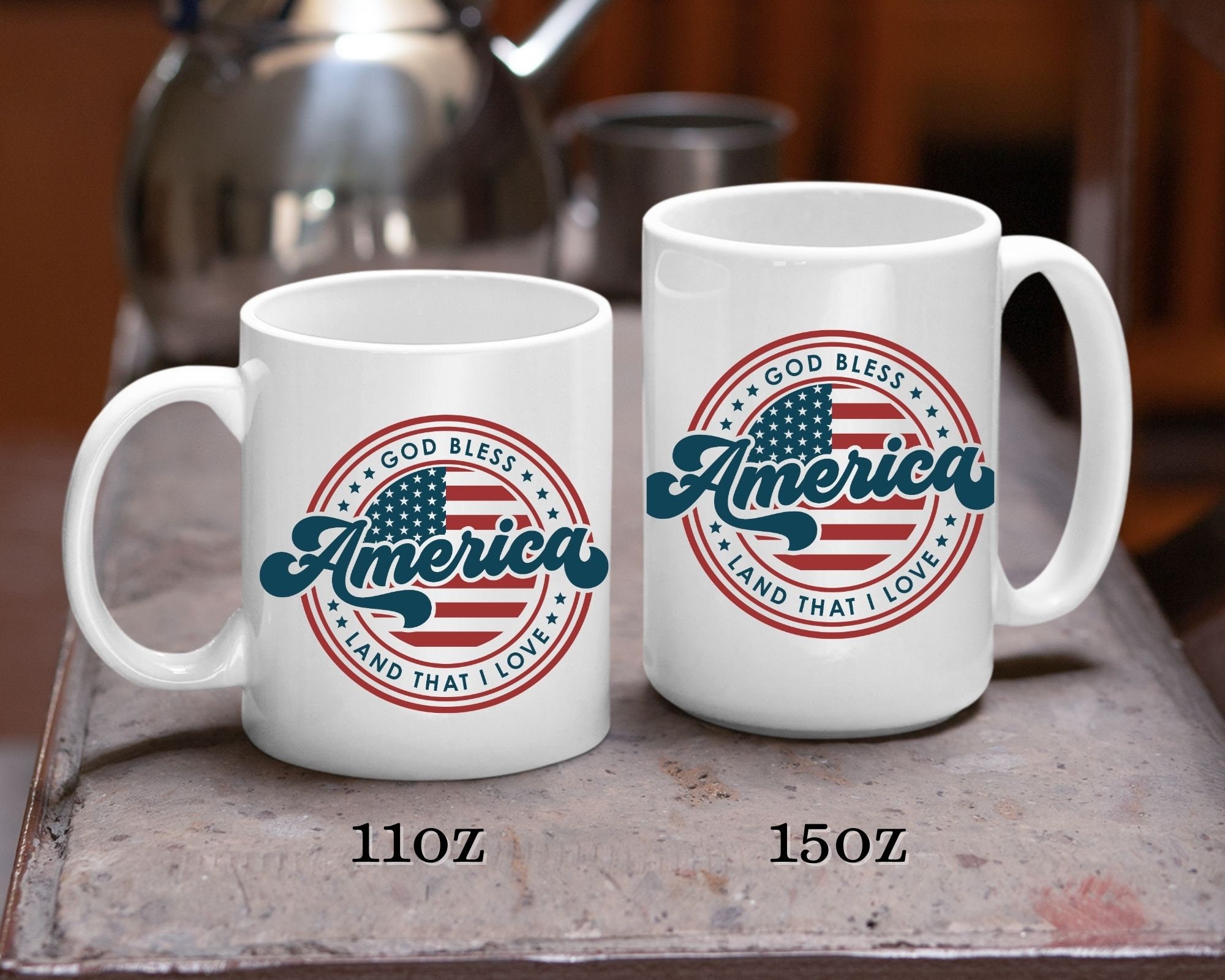 America Patriotic Ceramic Mug, Cute USA Flag Independence Day Mug, Cute ...