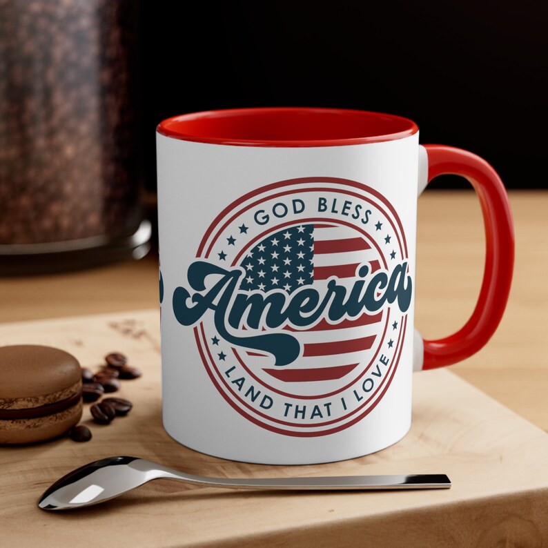 America Patriotic Ceramic Mug, Cute USA Flag Independence Day Mug, Cute ...