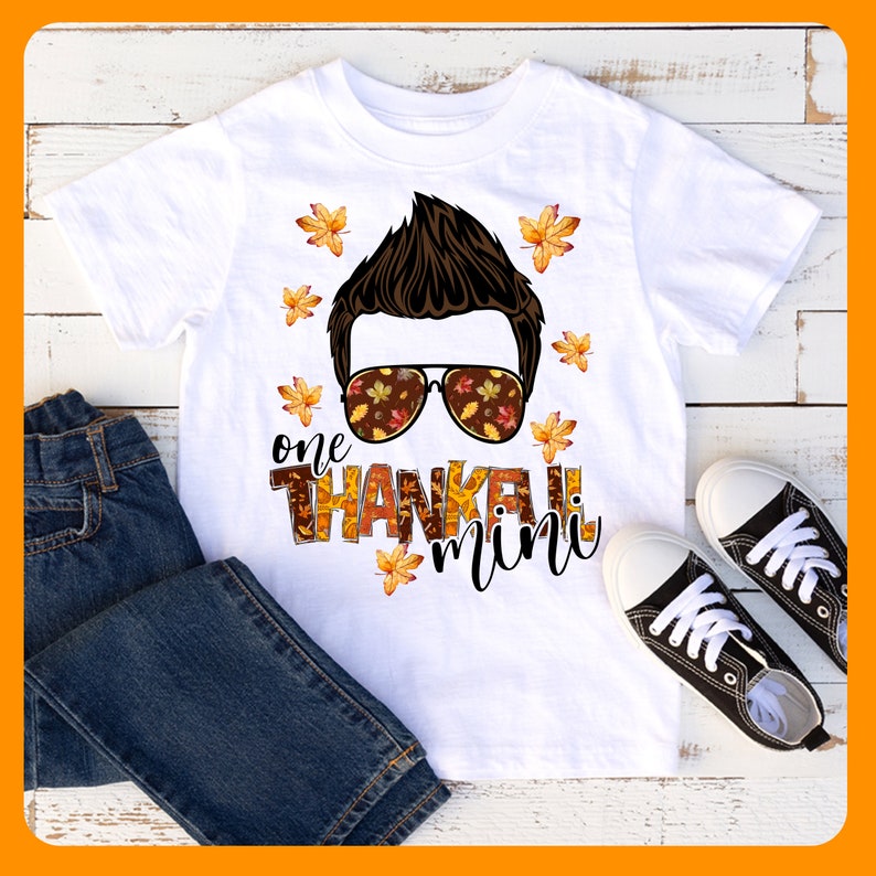 One Thankful Mini Png Thanksgiving Png One Thankful Kid Png - Etsy