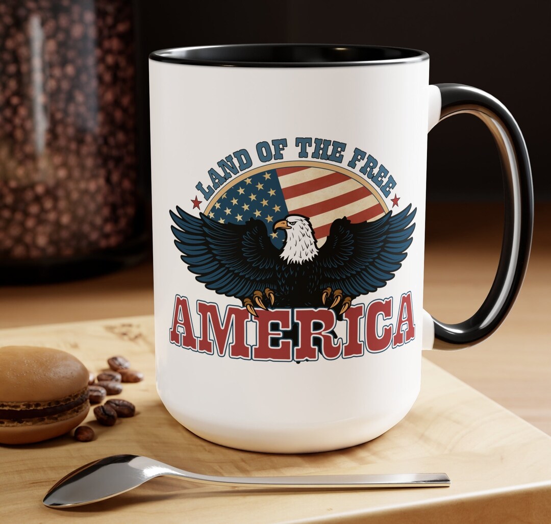 USA Patriotic Ceramic Mug, Cute America Flag, Independence Day Mug, 4th ...