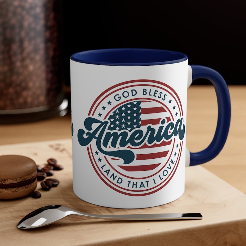 America Patriotic Ceramic Mug, Cute USA Flag Independence Day Mug, Cute ...