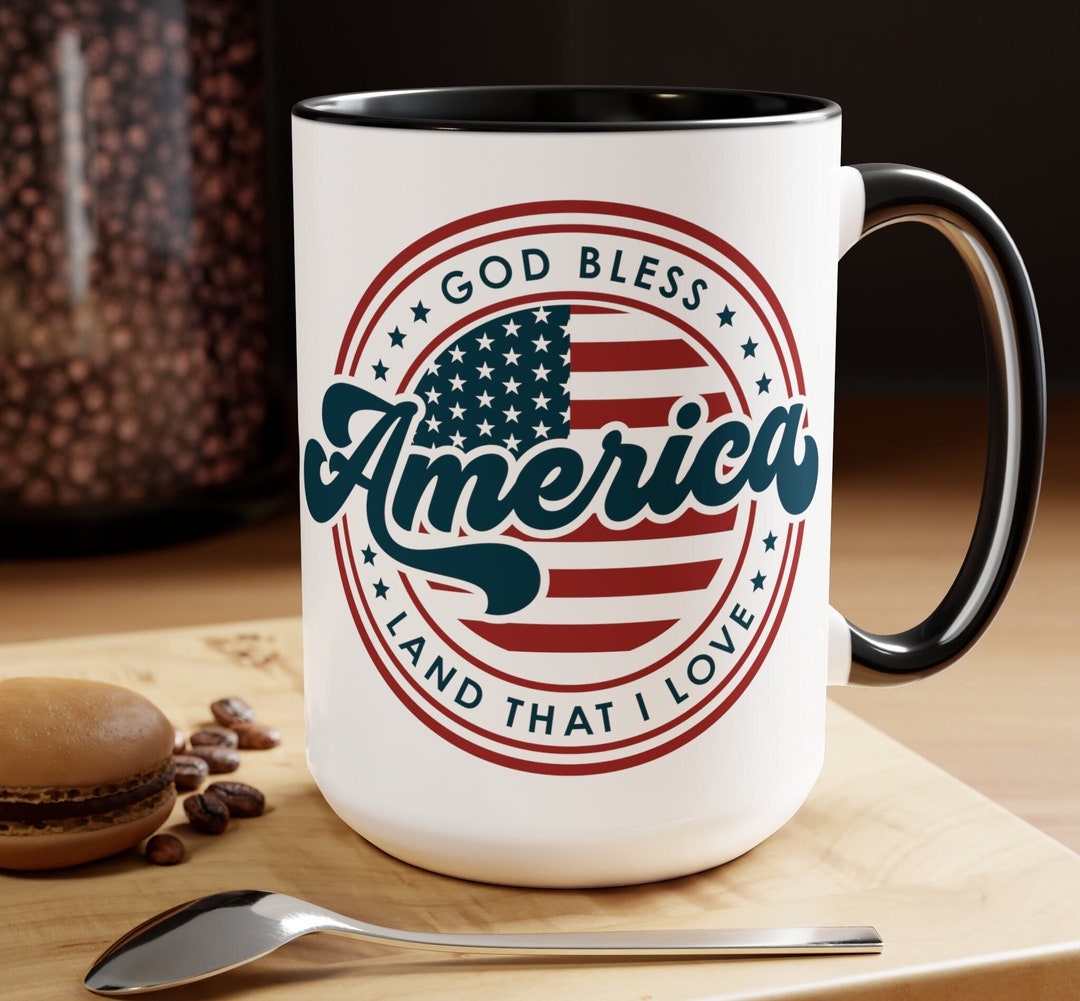 America Patriotic Ceramic Mug, Cute USA Flag Independence Day Mug, Cute ...