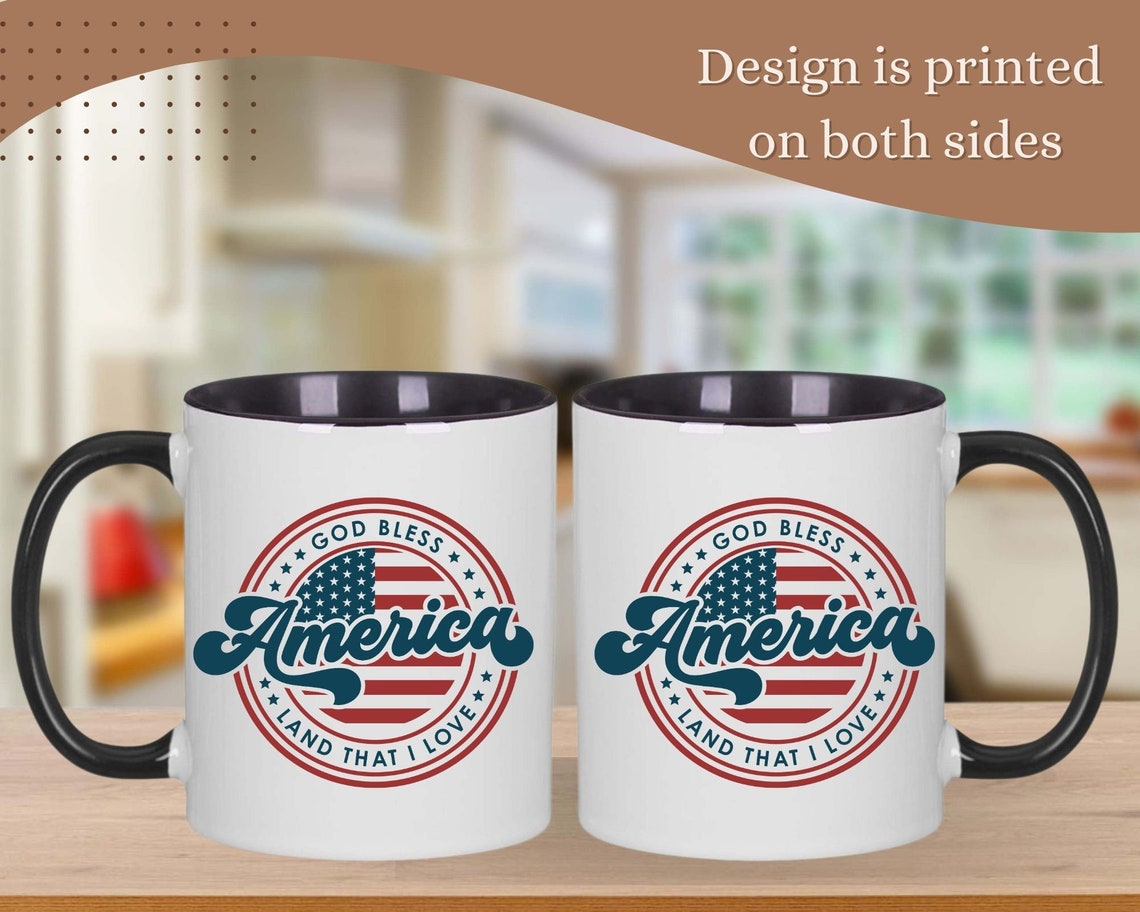 America Patriotic Ceramic Mug, Cute USA Flag Independence Day Mug, Cute ...
