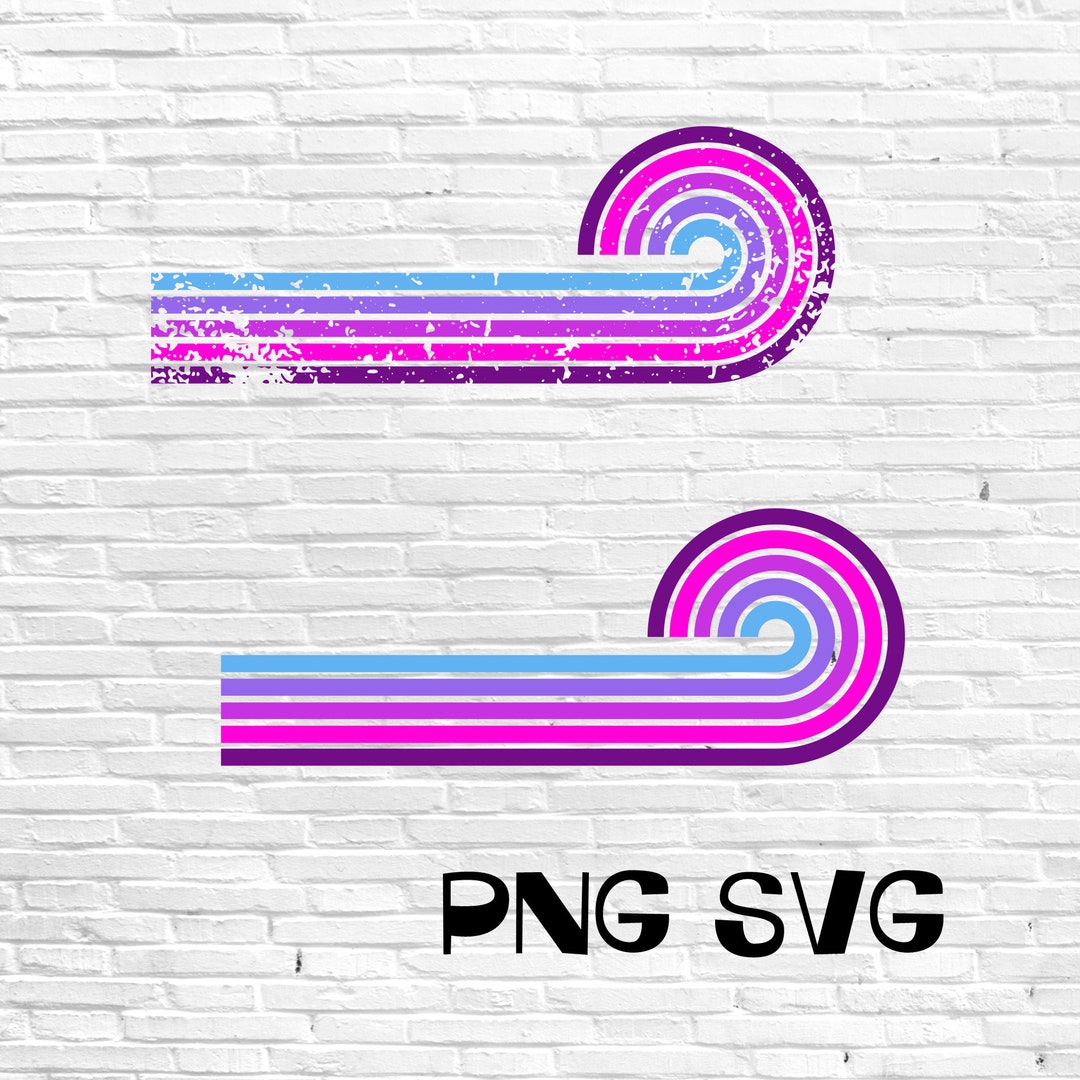 Retro Sunset Png, Purple Retro Sunset Png, Svg, Distressed and Normal ...