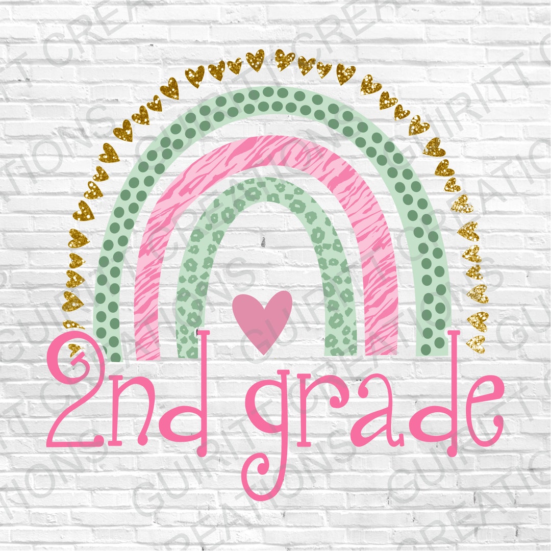 2nd Grade Rainbow Png, Back to School Png, Cute 2nd Grade Rainbow Png ...