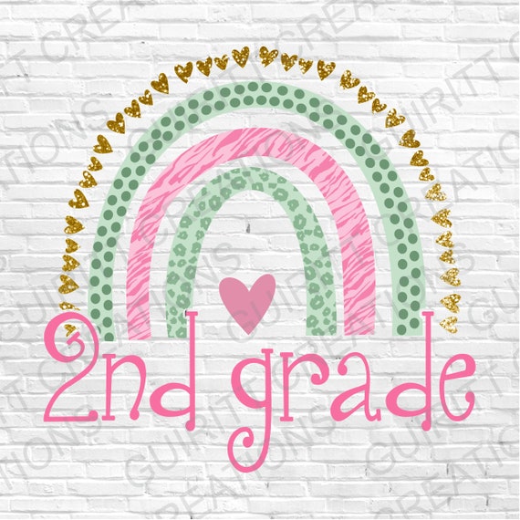 2nd grade rainbow png back to school png cute 2nd grade | Etsy