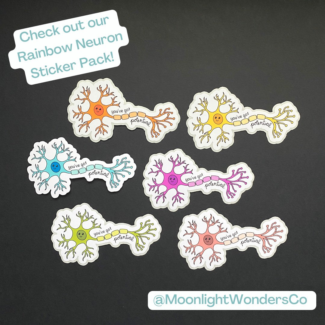 Rainbow Neuron Sticker Pack Psychology Water Resistant - Etsy