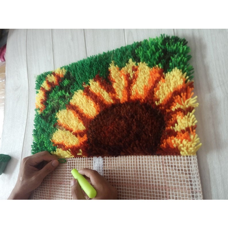 Latch Hook Pillow Kit: Birds and Flowers Embroidery (16x16") - Etsy