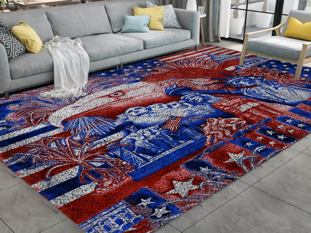 Eagle and Statue of Liberty Lock Hook Carpet Home Decoration Carpet DIY ...