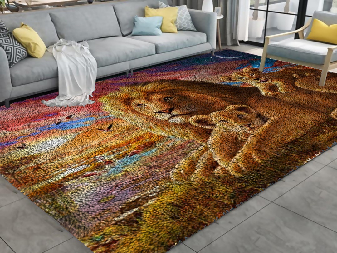 Lion Latch Hook Rug Kits Pre-printed Canvas With Non-slip Backing - Etsy UK