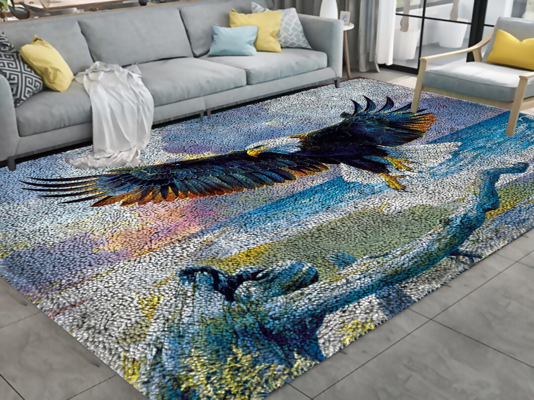 Latch Hook Kit Seaside Eagle Carpet Needlework Package Latch Hook Kit ...