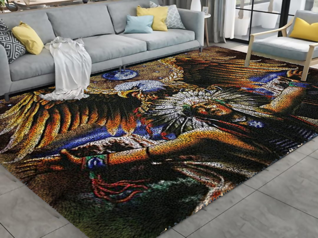 Beautiful Scenery Lock Hook Rug Kit Lock Hook DIY Crochet Yarn Rug ...