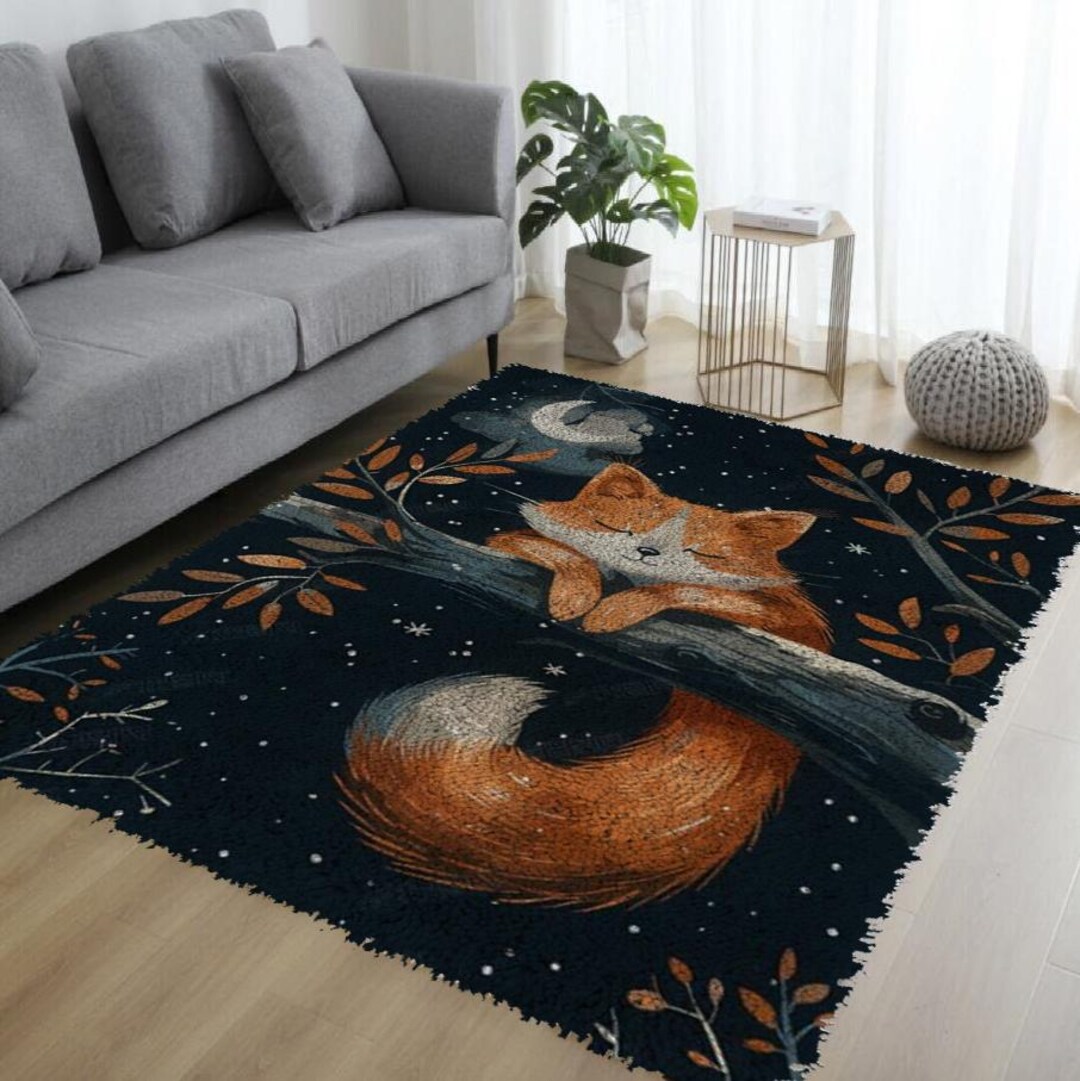 Red Fox Latch Hook Rug Kit - DIY Craft Set - Etsy
