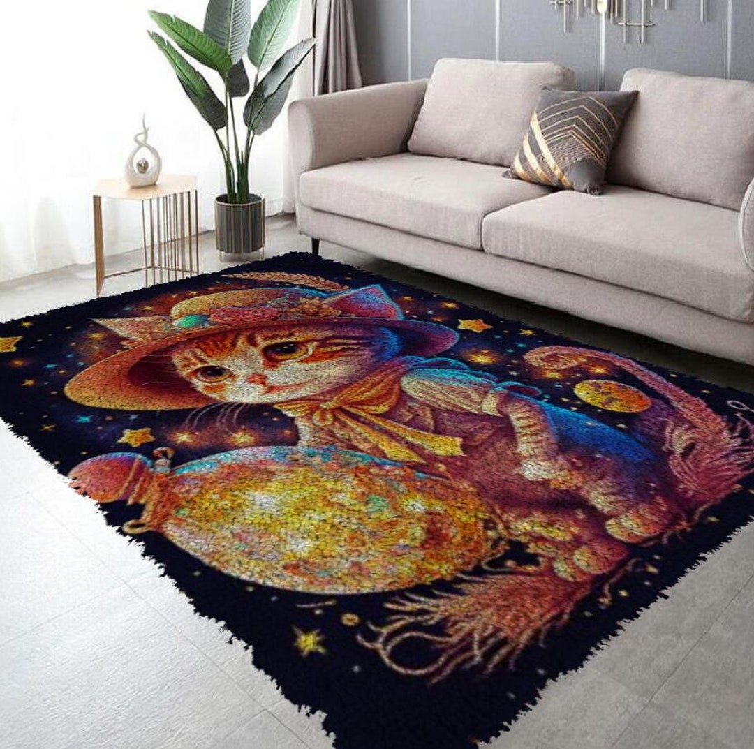 Cartoon Cat Latch Hook Hand-woven Carpet Home Decoration DIY Beginner ...