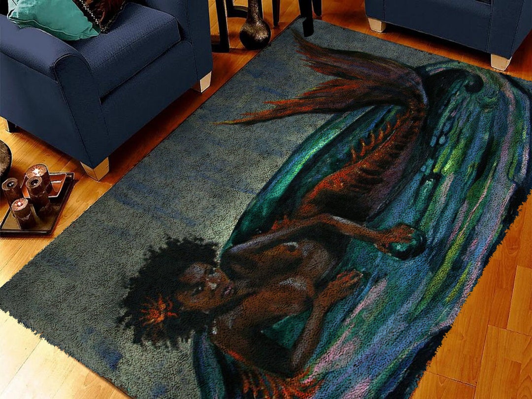 Mermaid Latch Hook Pattern Splicing DIY Mat Kit Rug Kit Unfinished ...