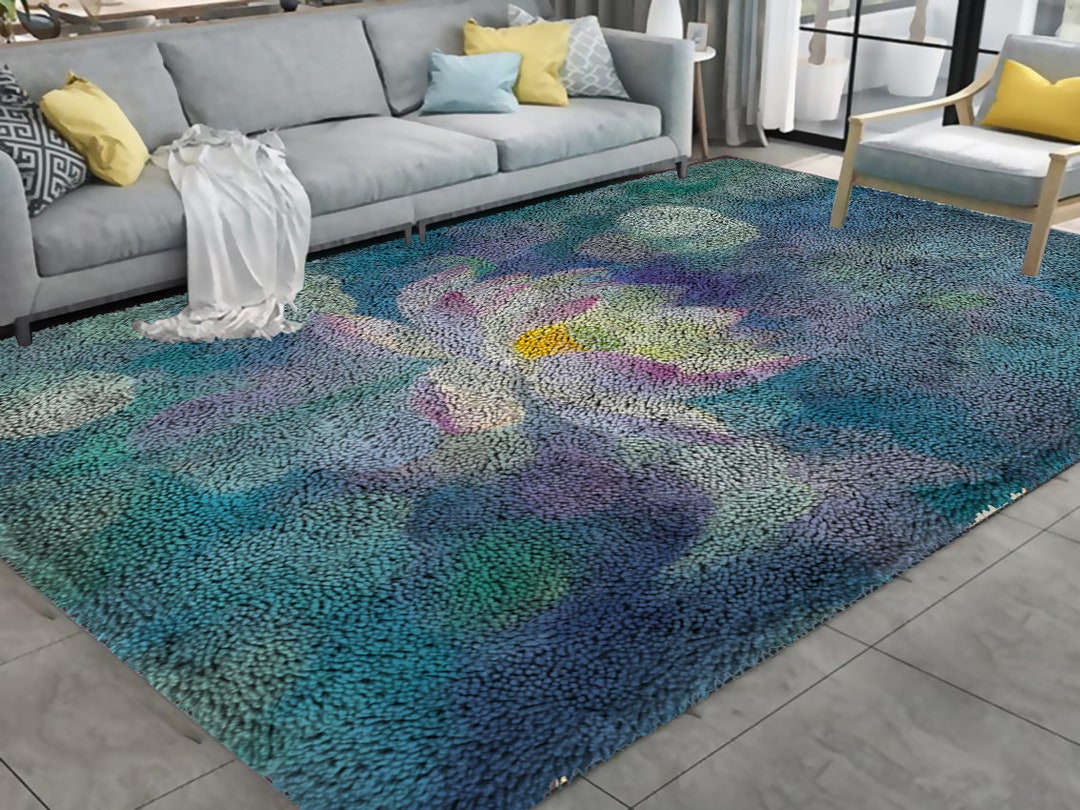 Lotus Flower Latch Hook Kits Embroidery DIY Crochet Needlework Crafts ...