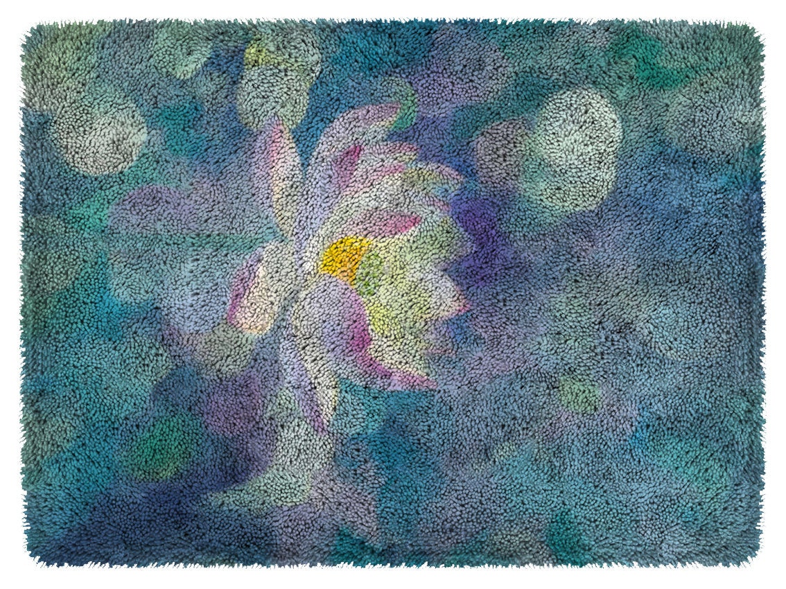 Lotus Flower Latch Hook Kits Embroidery DIY Crochet Needlework Crafts ...