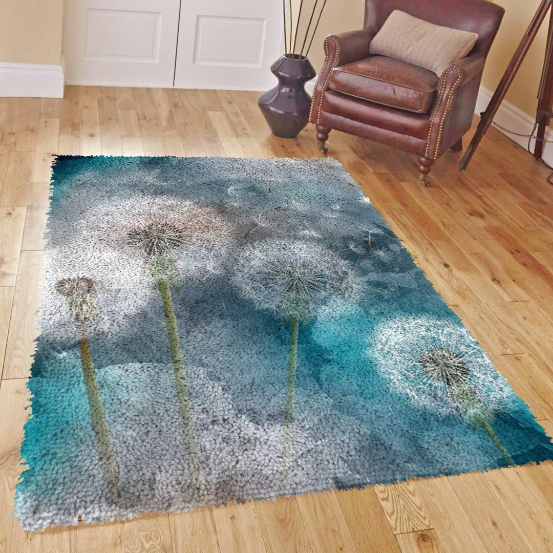 Dandelion Latch Hook Rug Kits Plush Wall Tapestry Kits DIY Carpet Rug ...