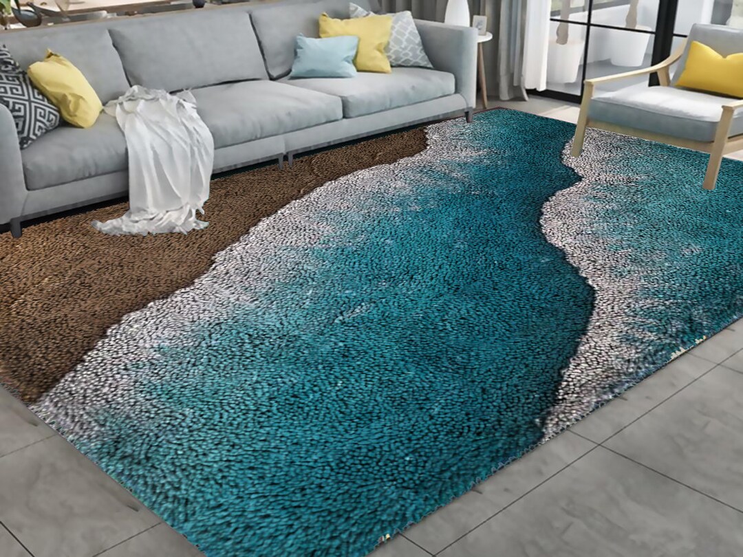 Sea Wave Latch Hook Rug Kits Carpet Embroidery Do It Yourself Tapestry ...
