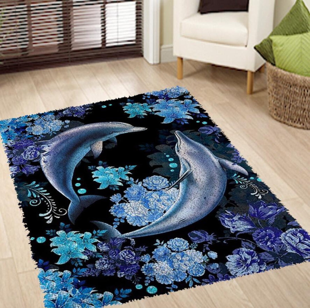 Dolphins Latch Hook Carpet Home Decoration DIY Beginner Gift Bag Adult ...