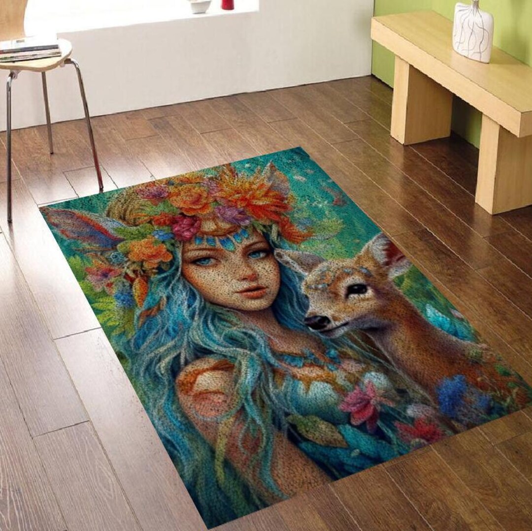 Cartoon Girl Latch Hook Carpet Home Decoration Tapestry Customization ...