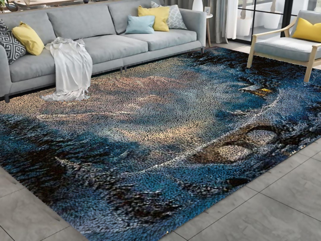 Forest Snow Scenery Latch Hook Rug Kits Pre-printed Canvas With Non ...