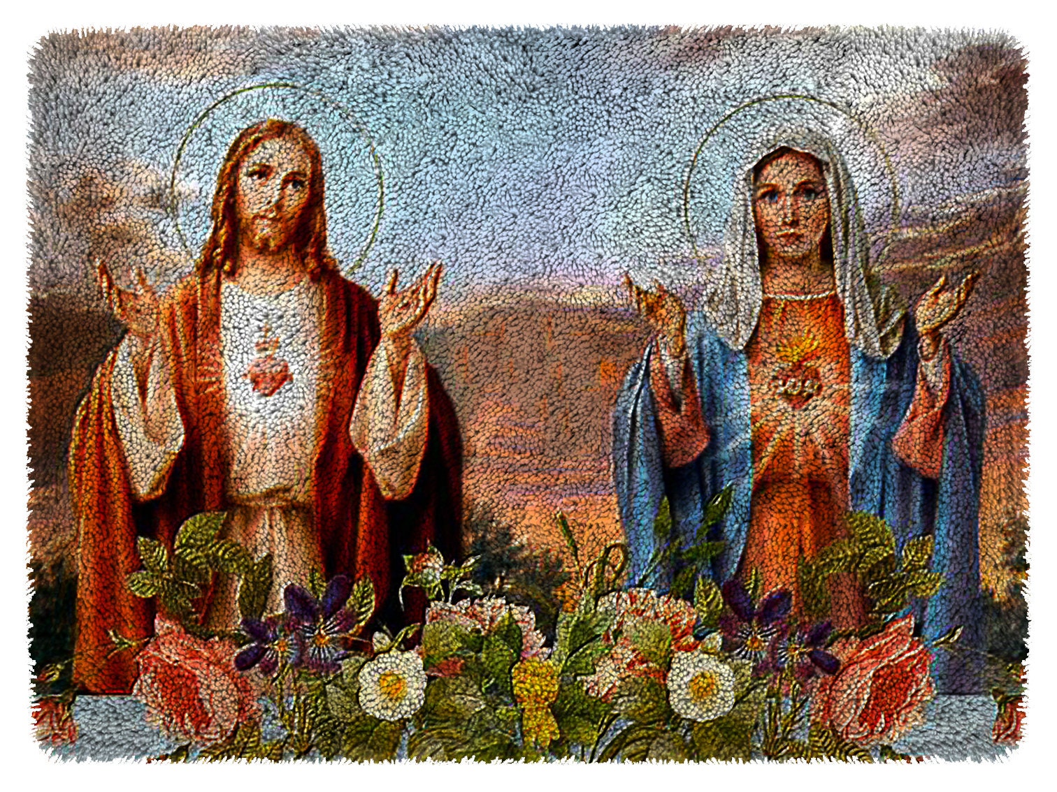Latch Hook Jesus and the Virgin Mary Kits Rug,with Printed Canvas ...