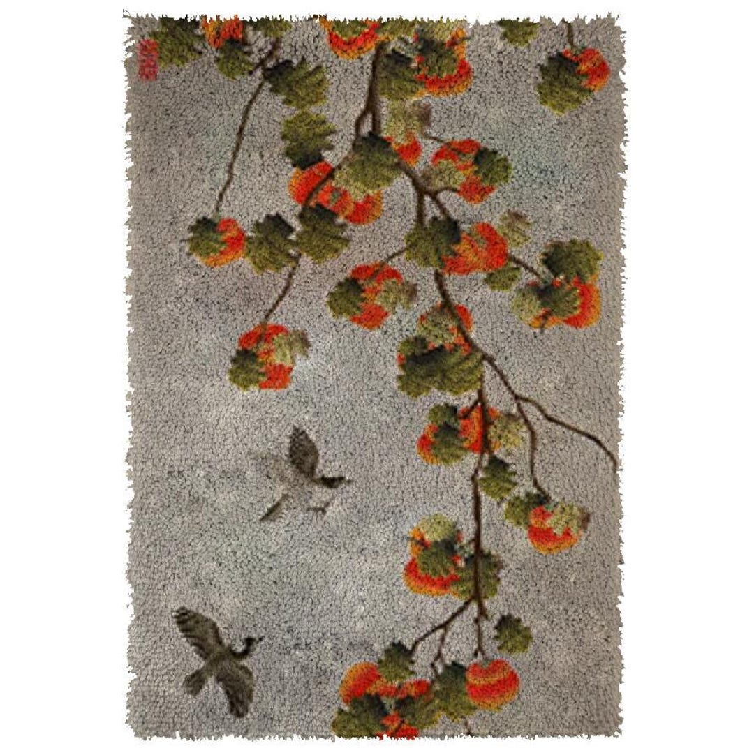 Latch Hook Birds and Persimmons Carpet Home Decoration DIY Beginner ...