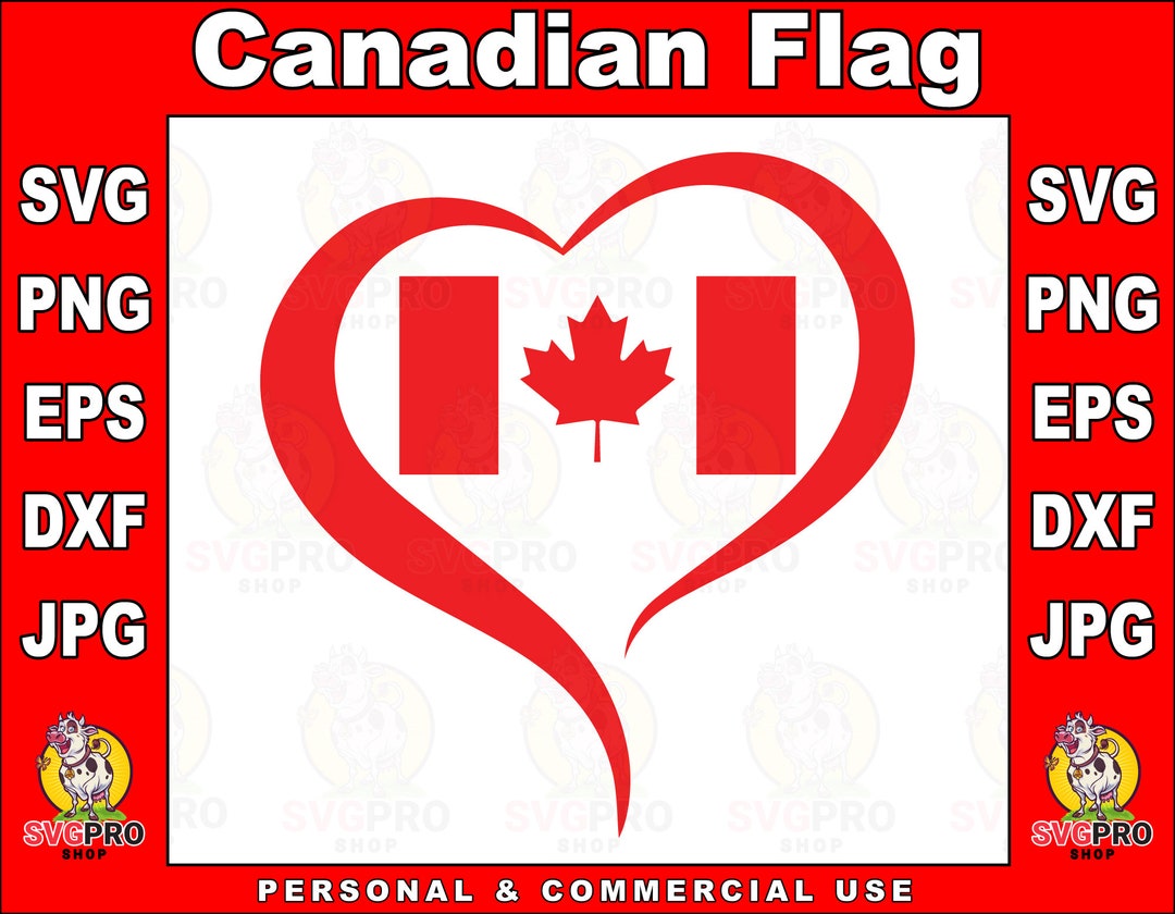 Canada Flag Heart SVG: Canadian Cricut Cut Files (digital Download) - Etsy