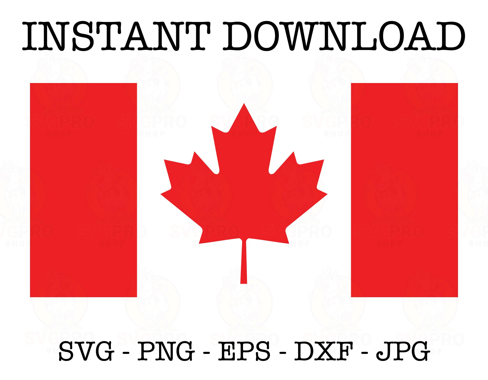Canada Flag SVG Cut Cricut Stencils Silhouette Instant Digital Download ...