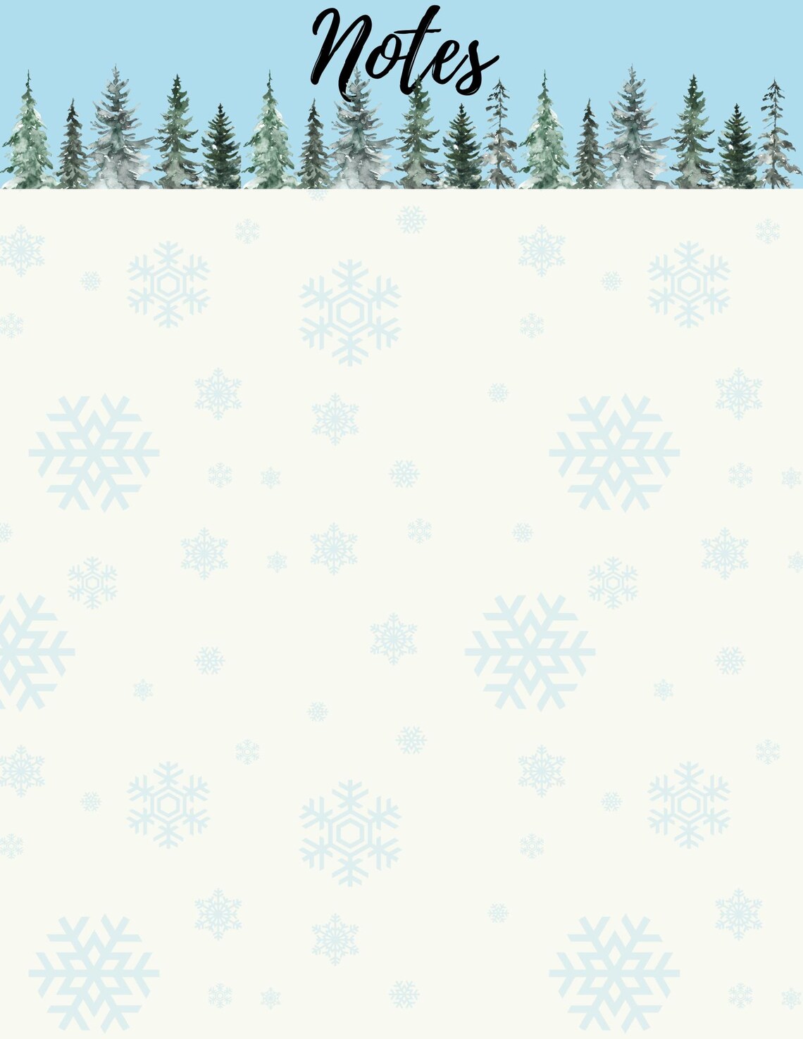 Winter Themed Printable Stationery | Snowy Journal Paper | Lined ...