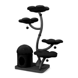 EDEN Wood Floral Cat Tree Tower, Wooden Cat Tower, Modern Cat Climbing ...