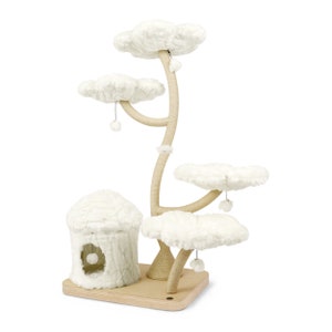 EDEN Wood Floral Cat Tree Tower Wooden Cat Tower Modern Cat - Etsy ...