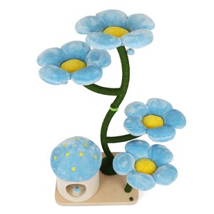 EDEN Wood Floral Cat Tree Tower, Wooden Cat Tower, Modern Cat Climbing ...