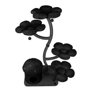 EDEN Wood Floral Cat Tree Tower, Wooden Cat Tower, Modern Cat Climbing ...