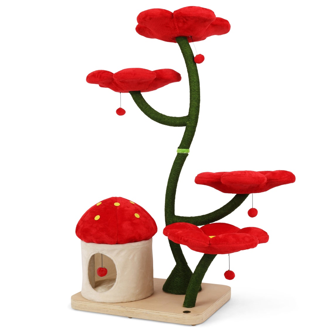 EDEN Wood Floral Cat Tree Tower Wooden Cat Tower Modern Cat - Etsy