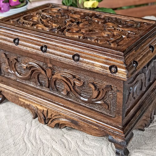 Personalized Wooden Lock Box With Key Vintage Jewlery Box | Etsy