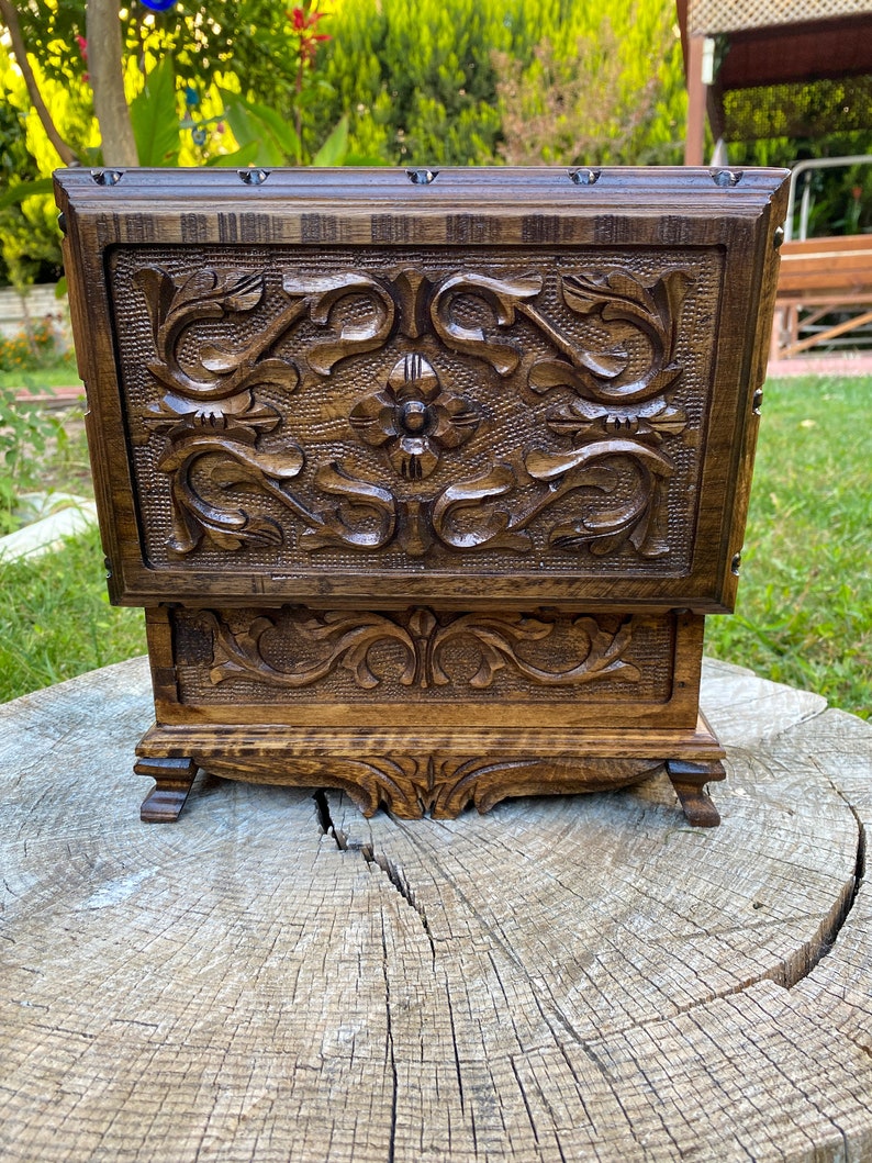 Personalized Wooden Jewelry Box With Lock Secret Lock Box | Etsy