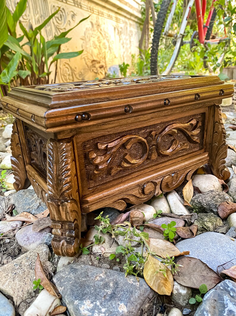 Large Secret Lock Box, Wooden Jewelery Box, Wood Treasure Chest ...