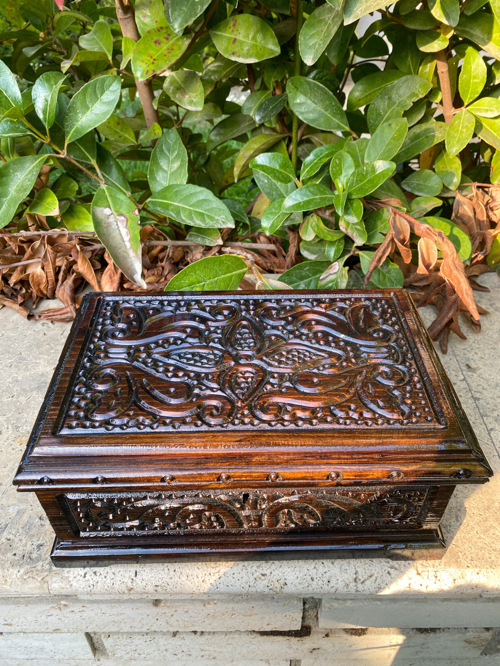 Wooden Locking Boxvintage Chest With Keycarved Wooden - Etsy