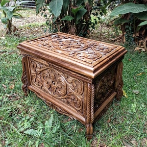 Ottoman Wooden Chest, Storage Chest, Walnut Hope Chest, Treasure Chest ...
