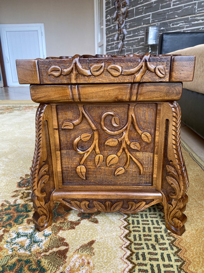 Tree of Life Wooden Chest, Storage Chest, Carved Treasure Chest, Hope ...