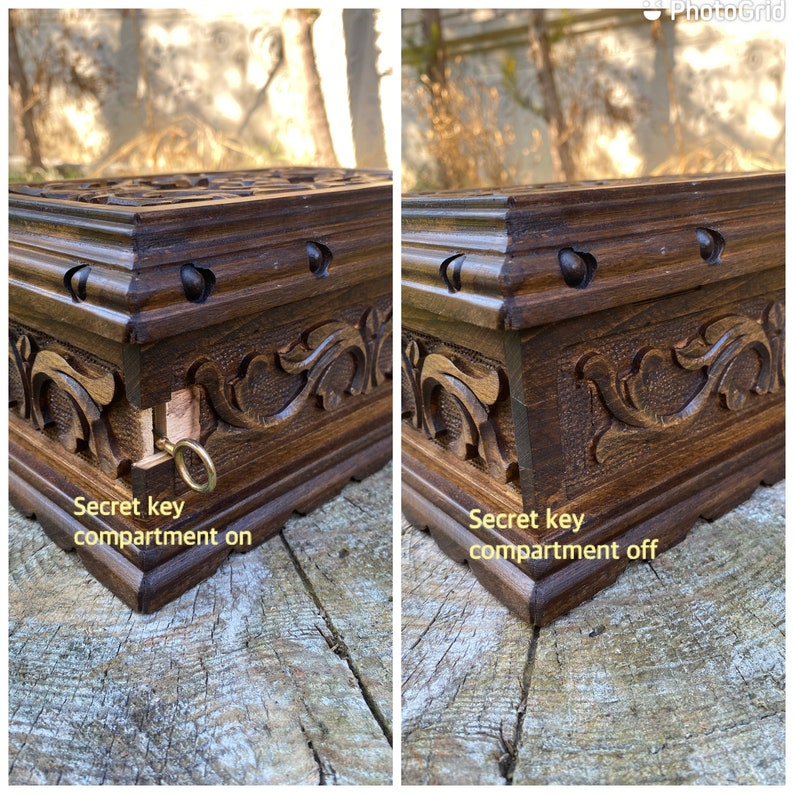 Personalized Wooden Jewelry Box With Lock Secret Lock Box - Etsy