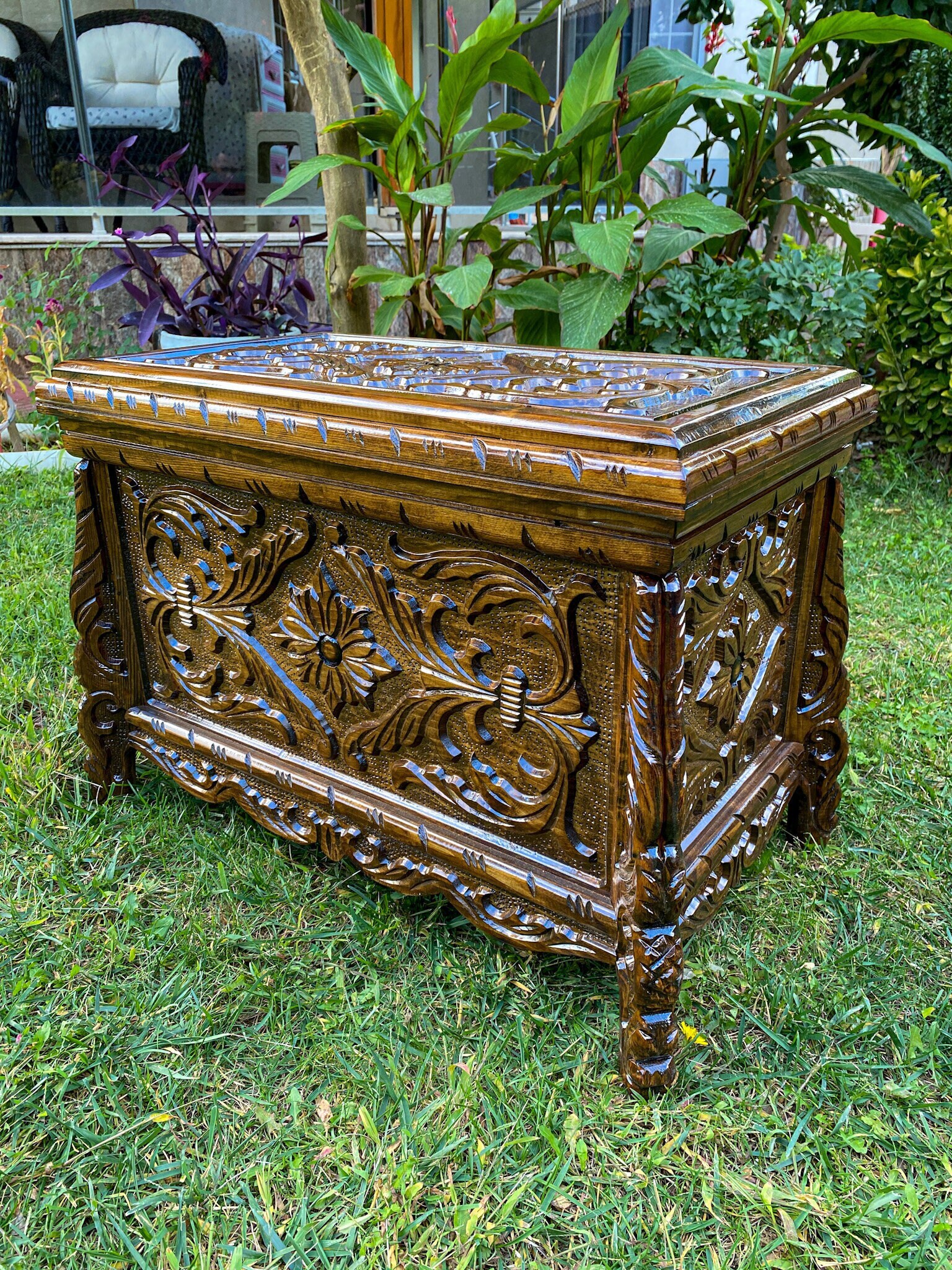 Ottoman Hope Chest Trunk Coffee Table Blanket Chest - Etsy