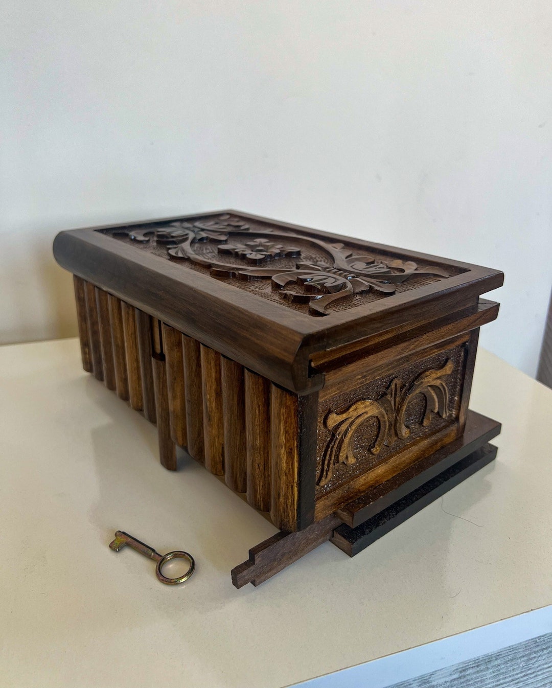 Personalized Puzzle Box Hand Carved Wooden Secret Lock Box - Etsy