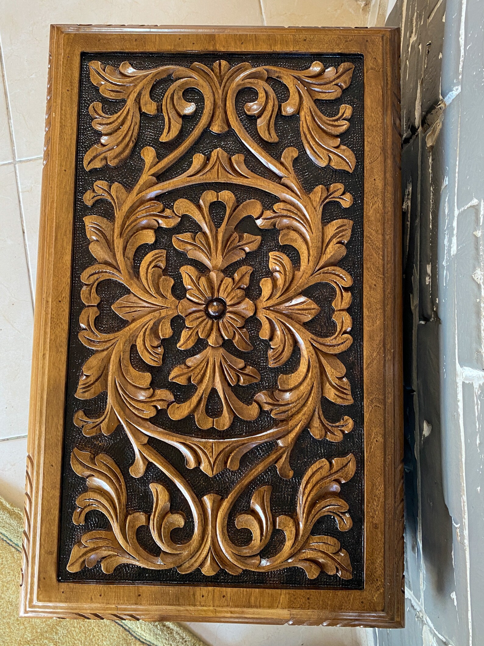 Ottoman Hope Chest Trunk Coffee Table Blanket Trunk Carved - Etsy