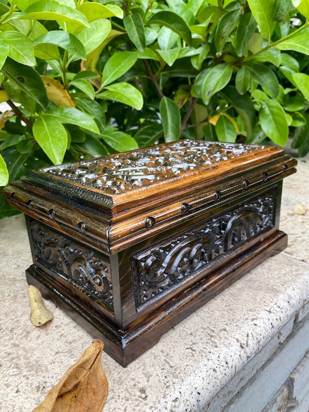 Vintage Memory Box With Key, Wooden Jewlery Box, Locking Wood Box, Box ...