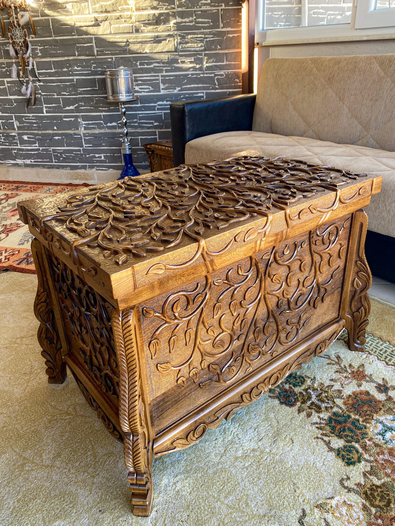 Tree of Life Wooden Chest Trunk Coffee Table Hope Chest - Etsy